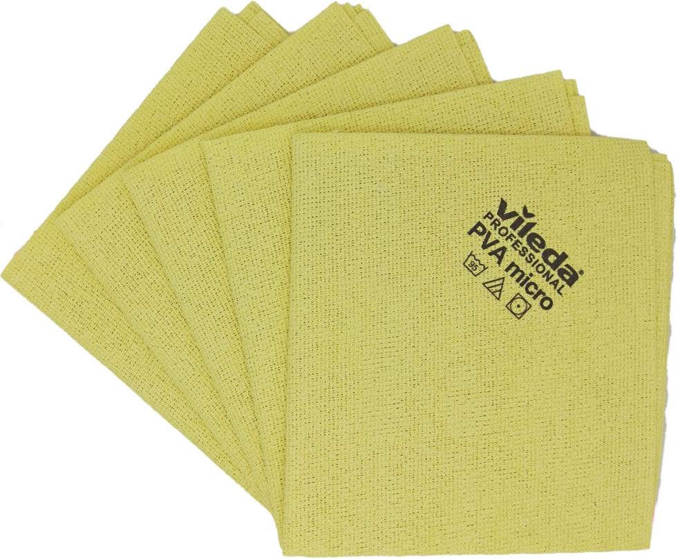 Lavettes microfibre PVA Micro - jaune - les 5 unités VILEDA | Boutique ...
